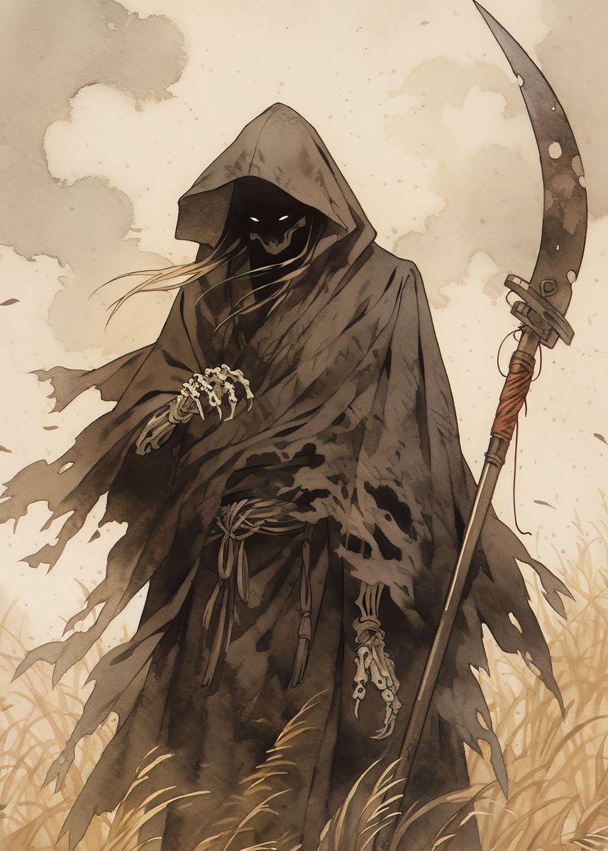'Grim Reaper in Field' Poster, picture, metal print, paint by Novanity ...