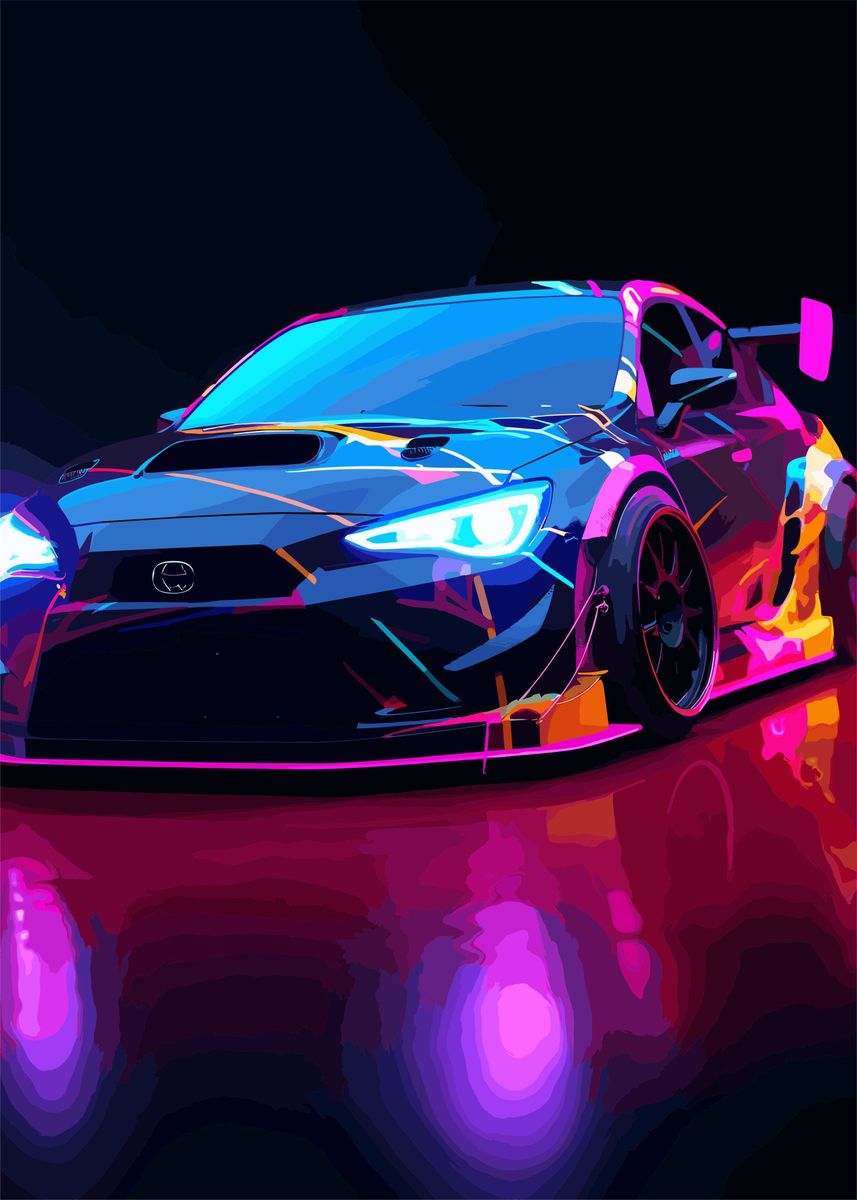 'night cars' Poster, picture, metal print, paint by TsabitQeis | Displate