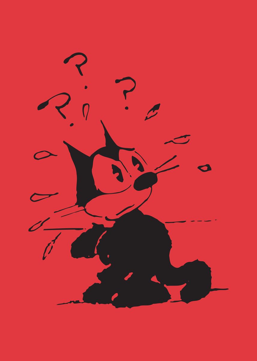 'Felix the Cat Confused' Poster, picture, metal print, paint by Felix ...