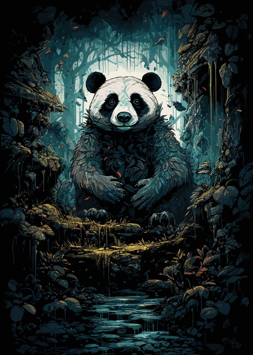 'Hungry Panda Delight' Poster, picture, metal print, paint by Nasmed ...