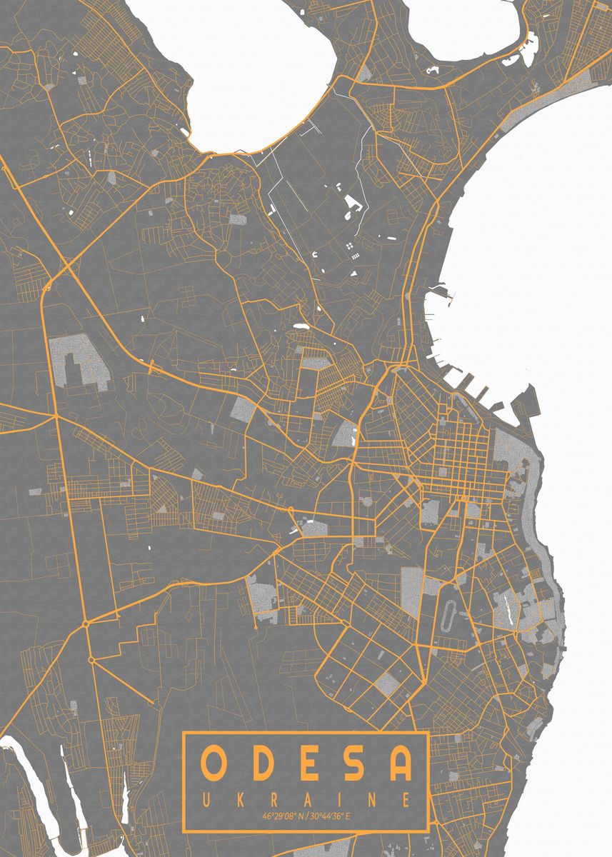 'Odesa City Map Bauhaus' Poster, picture, metal print, paint by deMAP ...
