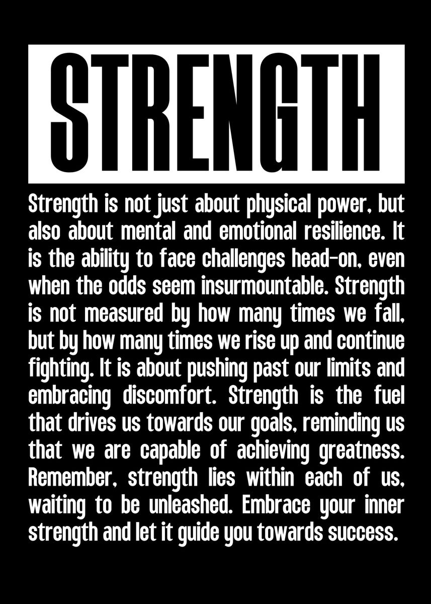 'Strength' Poster, picture, metal print, paint by slamet muhlisin ...