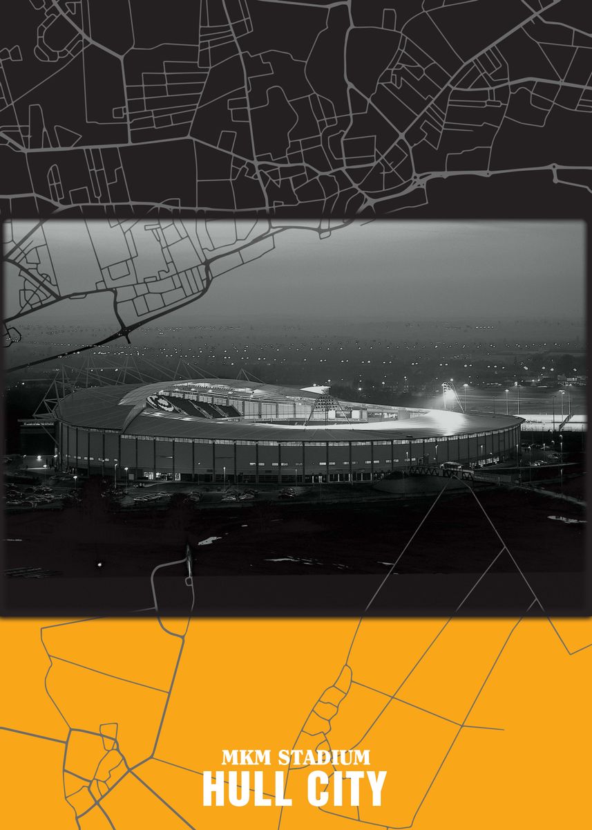 'Hull City MKM Stadium' Poster, picture, metal print, paint by Pierre ...