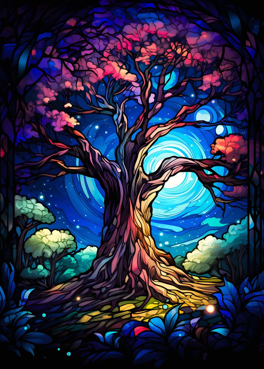 'Fantasy Colorful Tree' Poster, picture, metal print, paint by Dream ...
