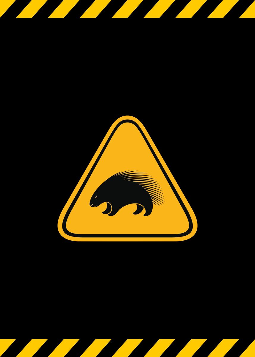 'Porcupine sign' Poster, picture, metal print, paint by classicposter ...