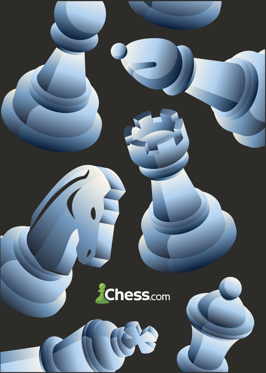 'Chesscom background blue' Poster, picture, metal print, paint by Chess ...