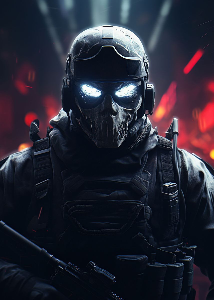 'Futuristic Ghost Soldier' Poster, picture, metal print, paint by Senja ...