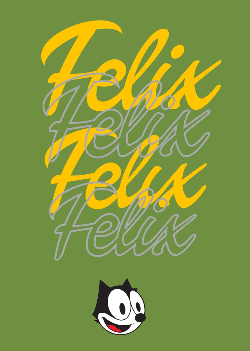 'Felix the Cat Smiling' Poster, picture, metal print, paint by Felix ...