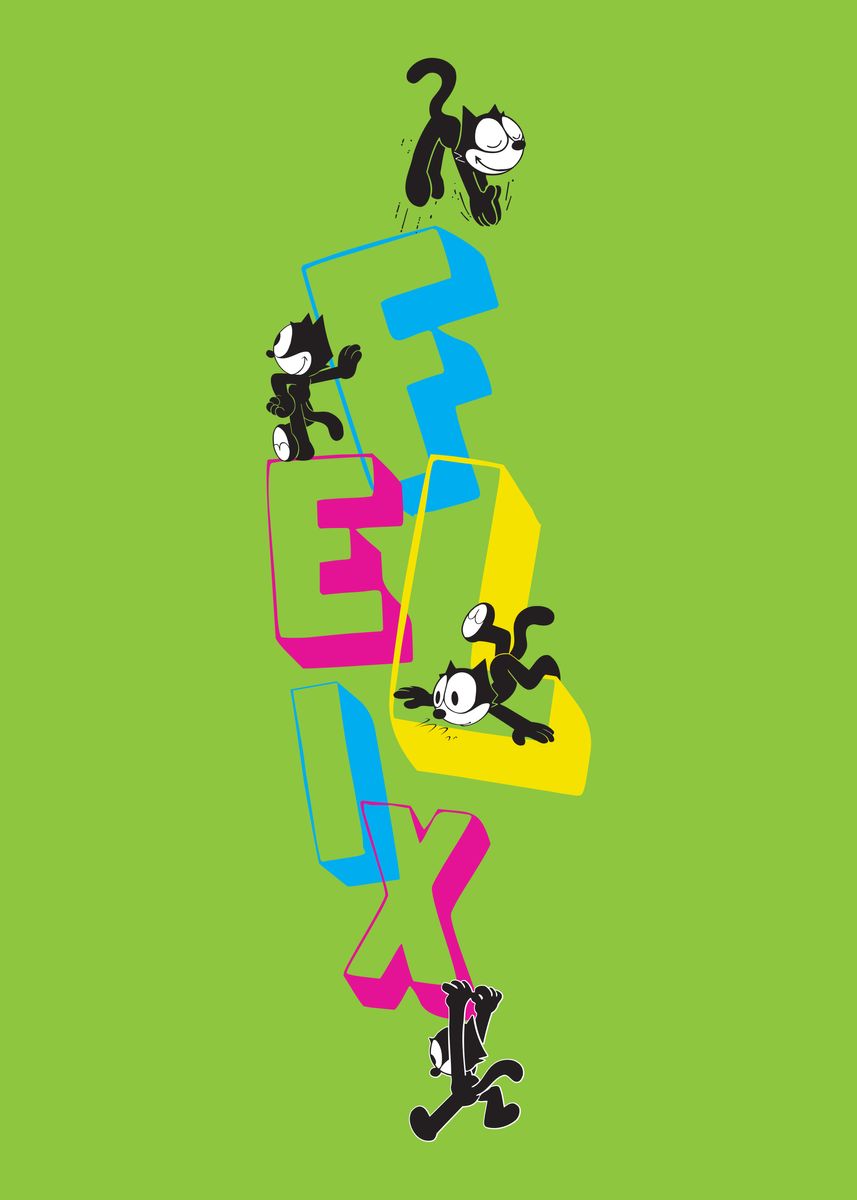 'Felix the Cat Stacked Logo' Poster by Felix the Cat | Displate