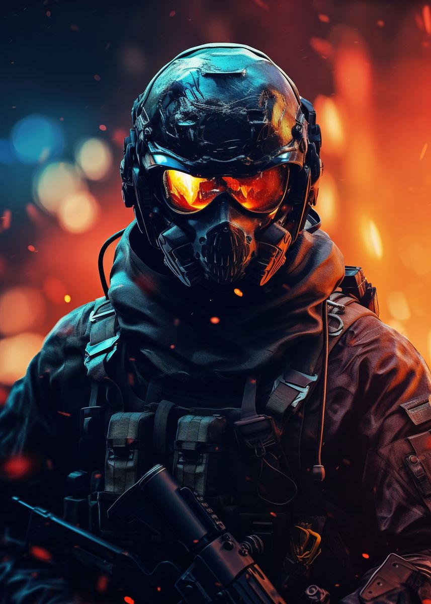 'Futuristic Ghost Soldier' Poster, picture, metal print, paint by Senja ...