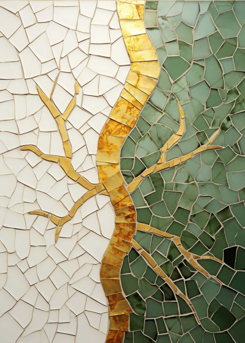 'Mosaic Kentsugi Art' Poster, picture, metal print, paint by Mason ...