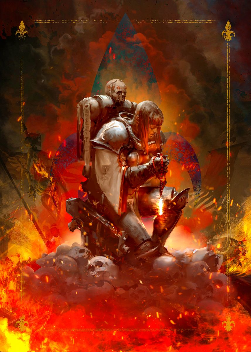 'Ebon Chalice Battle Sister' Poster, picture, metal print, paint by ...