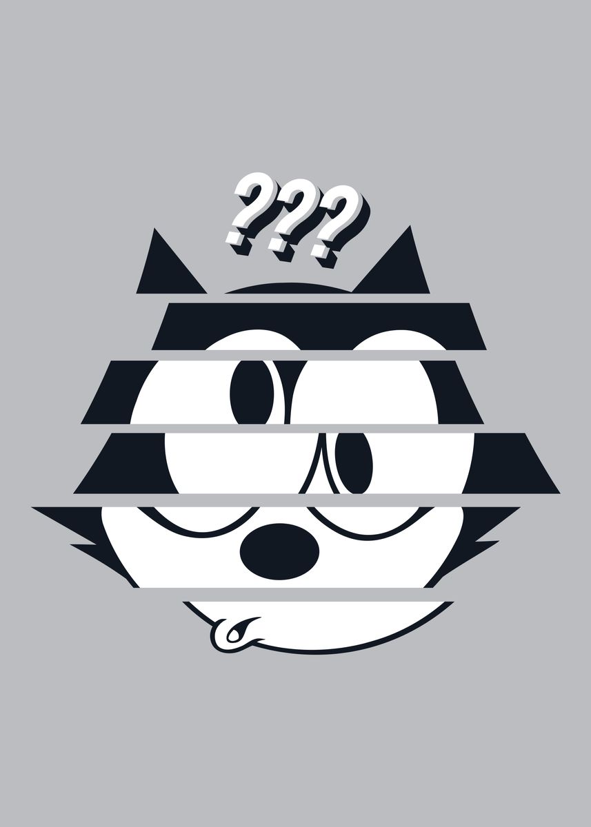 'Felix the Cat Confused' Poster, picture, metal print, paint by Felix ...