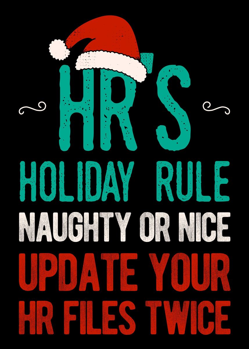 'Xmas HR Human Resources' Poster, picture, metal print, paint by ...