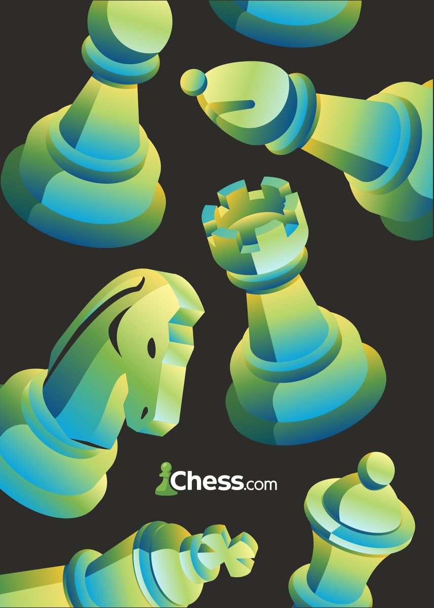 'Chesscom background green' Poster, picture, metal print, paint by ...