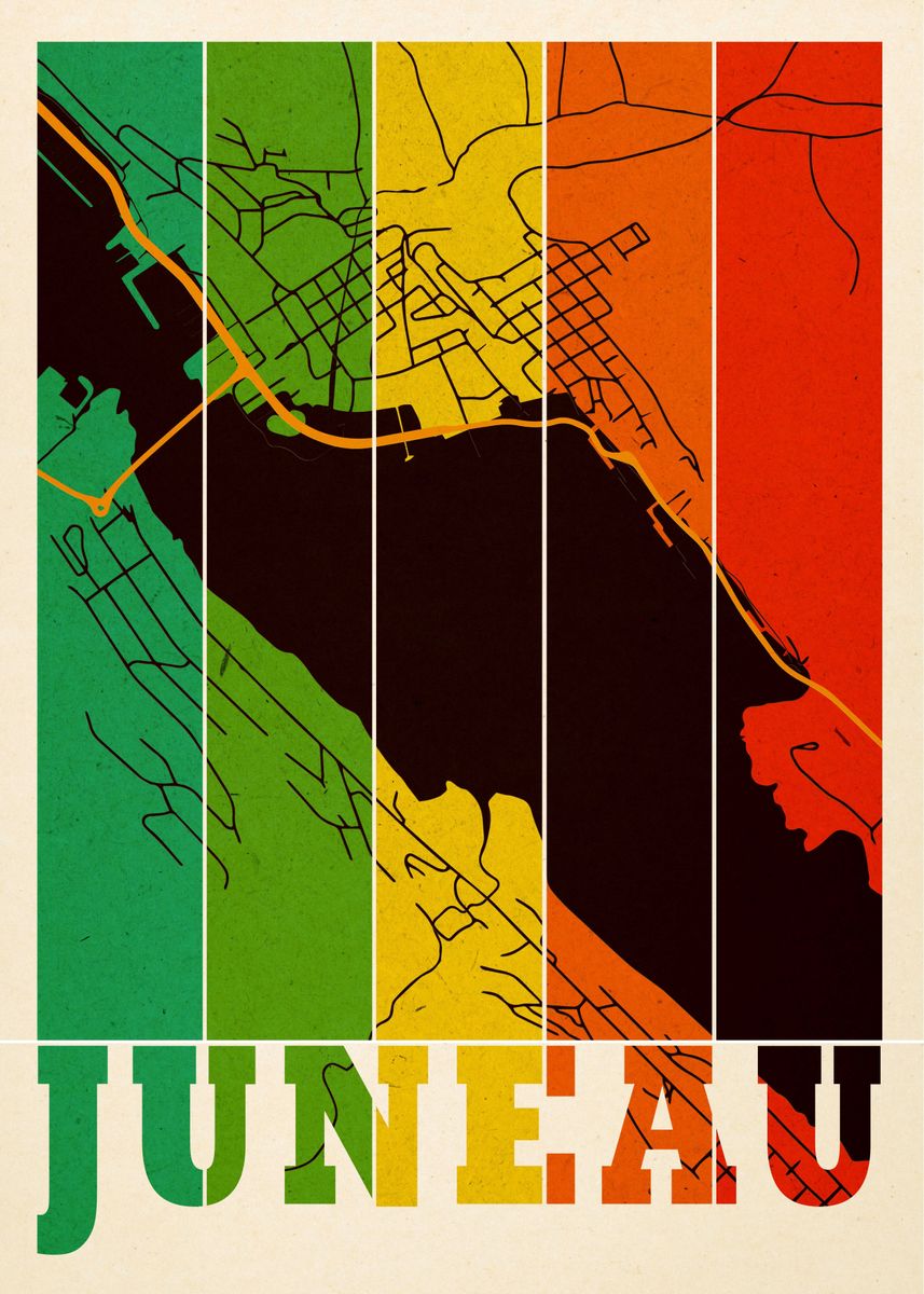 'Juneau AK USA' Poster, picture, metal print, paint by Ryan Proffitt ...