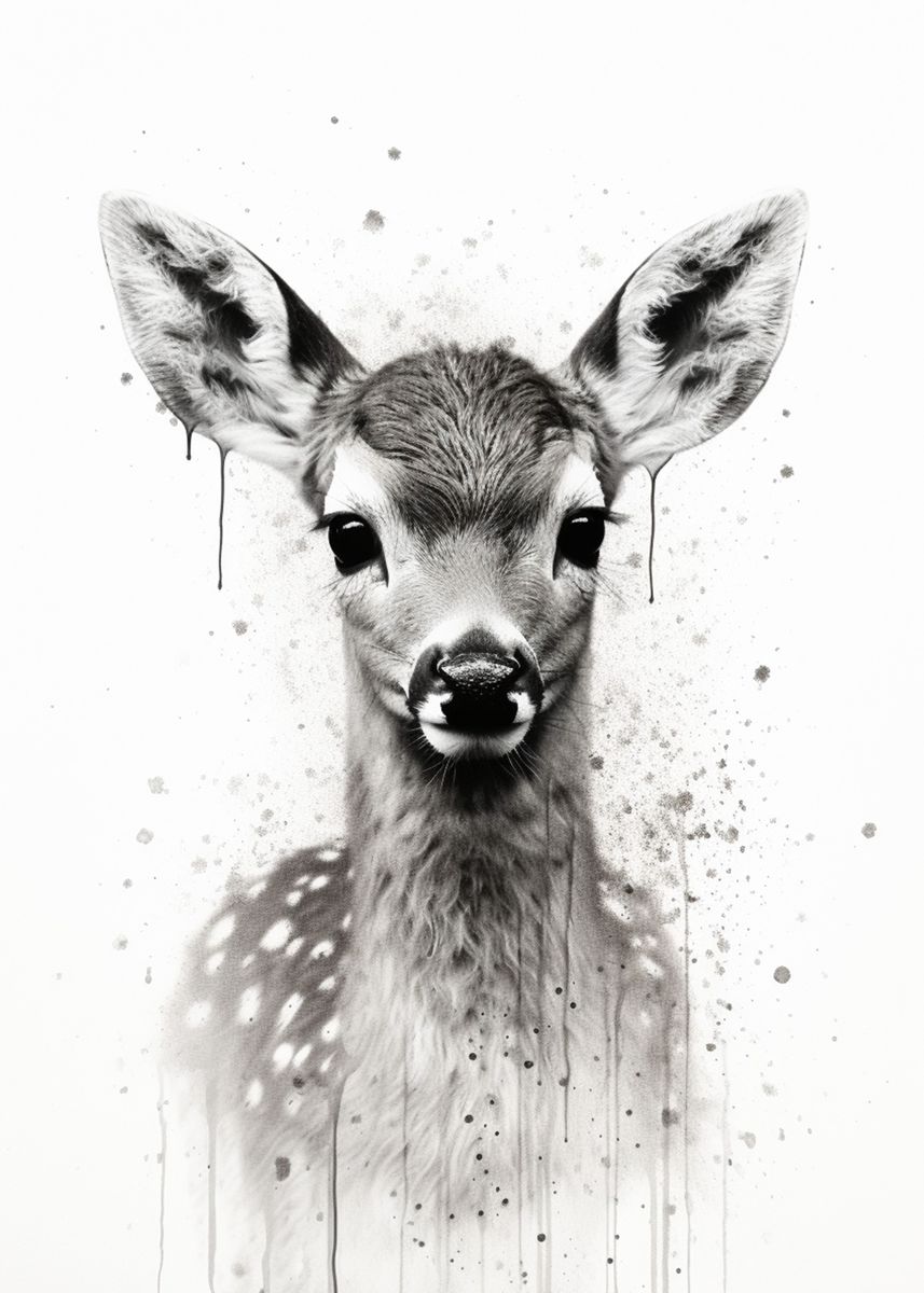 'Fawn 1' Poster, picture, metal print, paint by PrintzyCreation | Displate