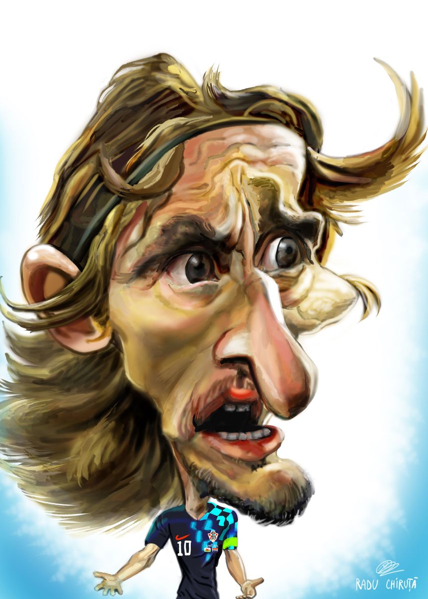 'Luka Modric' Poster, picture, metal print, paint by Radu Chiruță ...