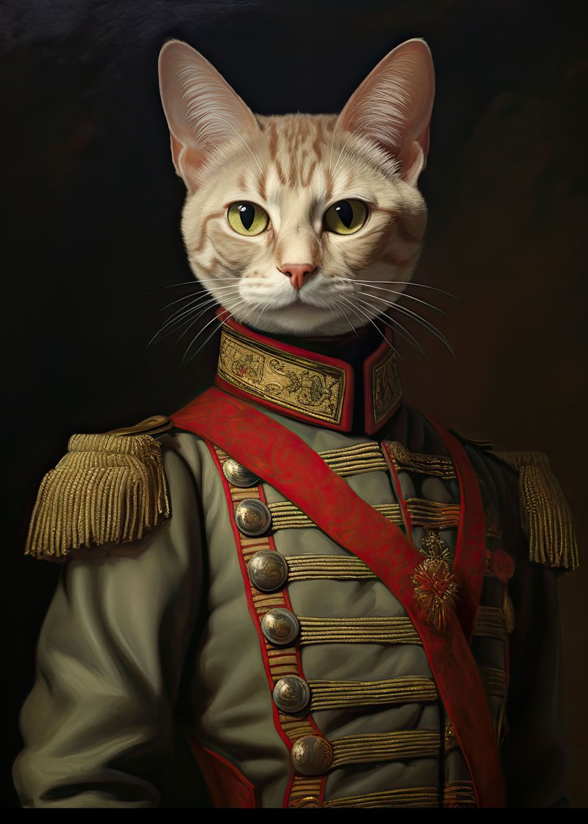 'Renaissance cat portrait' Poster, picture, metal print, paint by Ji ...