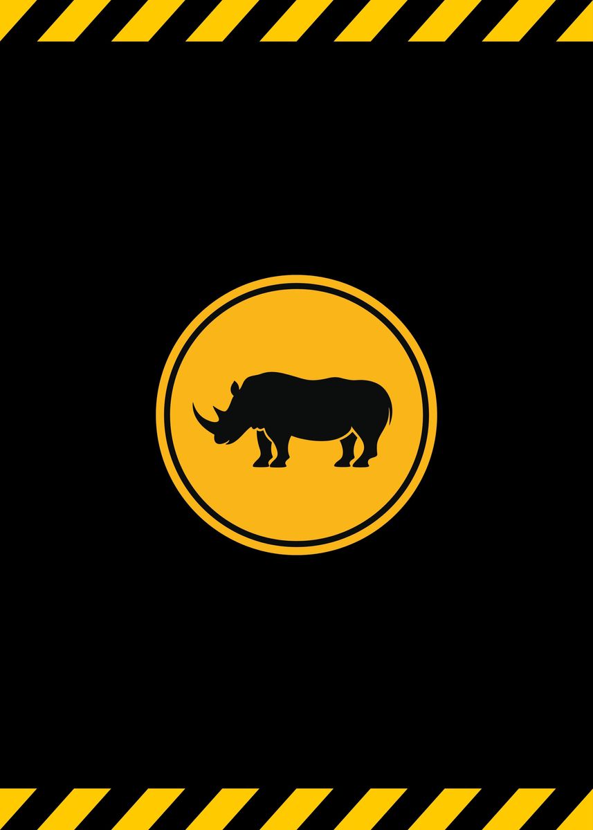 'Rino Sign' Poster, picture, metal print, paint by classicposter ...