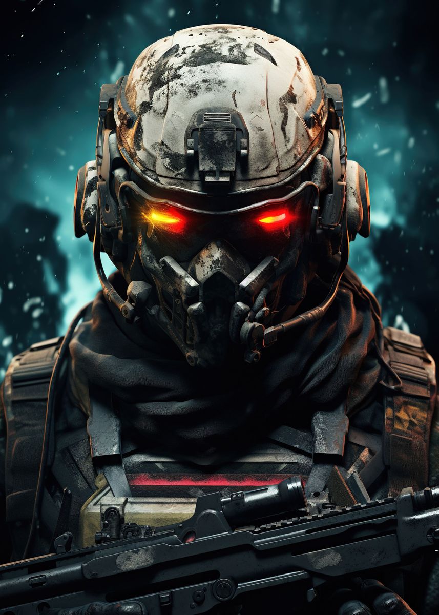 'Futuristic Ghost Soldier' Poster, picture, metal print, paint by Senja ...