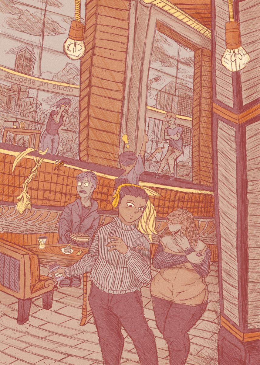 'whoops' Poster, picture, metal print, paint by Eugene Green | Displate