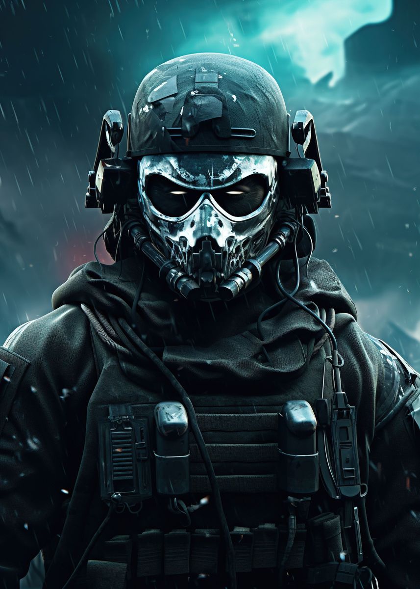 'Futuristic Ghost Soldier' Poster, picture, metal print, paint by Senja ...