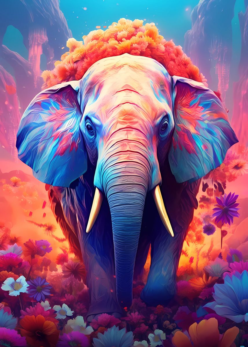 'Elephant Mysterious' Poster, picture, metal print, paint by AnHa ...