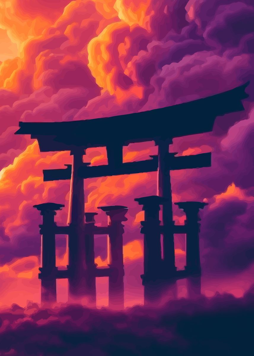 'Japanese Archway' Poster, picture, metal print, paint by DREAM ART ...