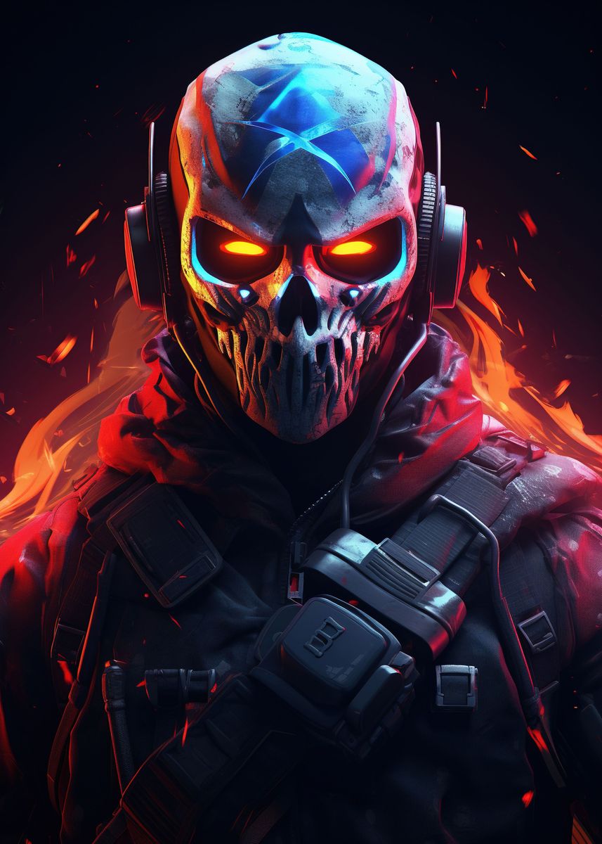 'Futuristic Ghost Soldier' Poster, picture, metal print, paint by Senja ...