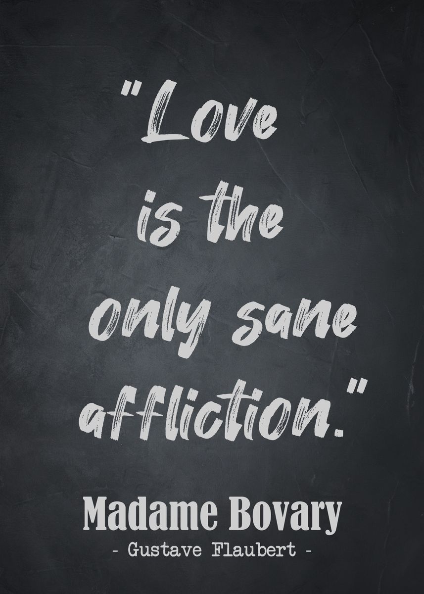 'Madame Bovary Quote' Poster, picture, metal print, paint by Monochrome ...