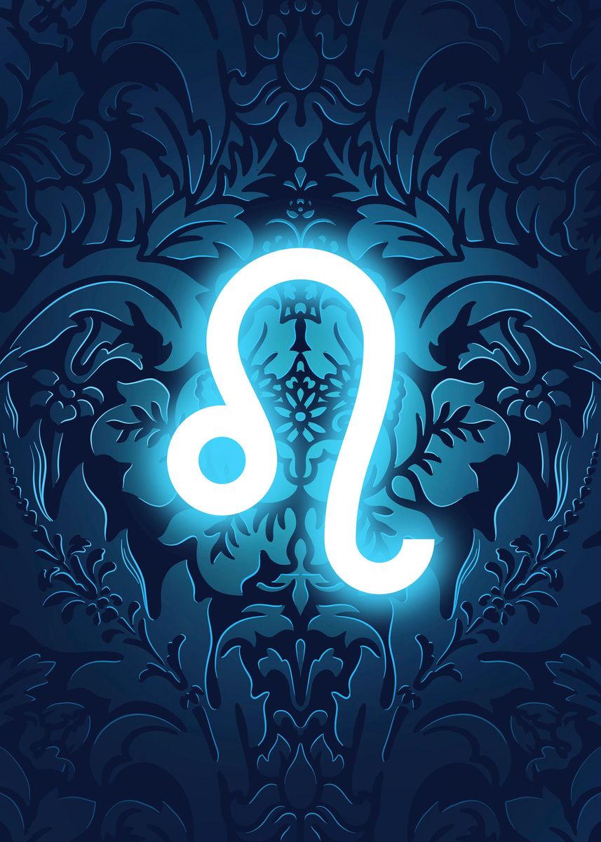 'Leo neon zodiac sign' Poster, picture, metal print, paint by syntetyc ...