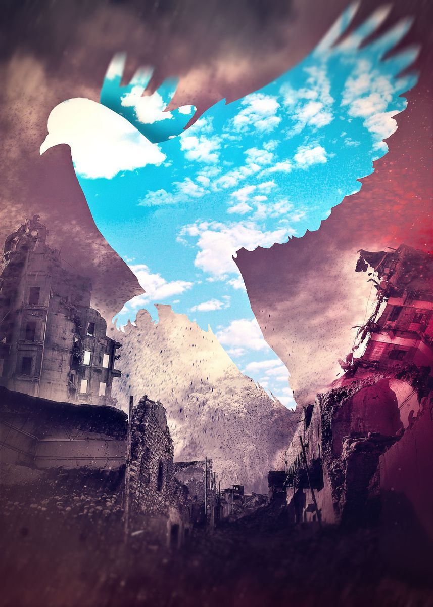 'Stop War Make Peace' Poster, picture, metal print, paint by Patryk ...