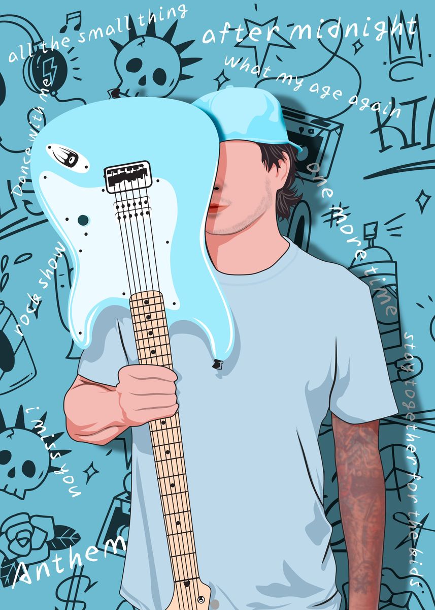 'tom delonge blink 182' Poster, picture, metal print, paint by yanto ...