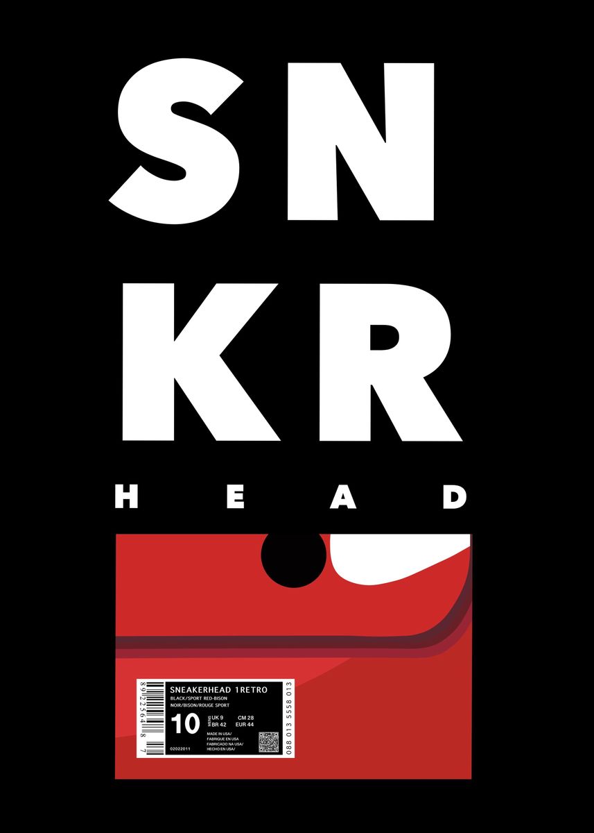 'SNKR HEAD' Poster, picture, metal print, paint by Selja Cute | Displate