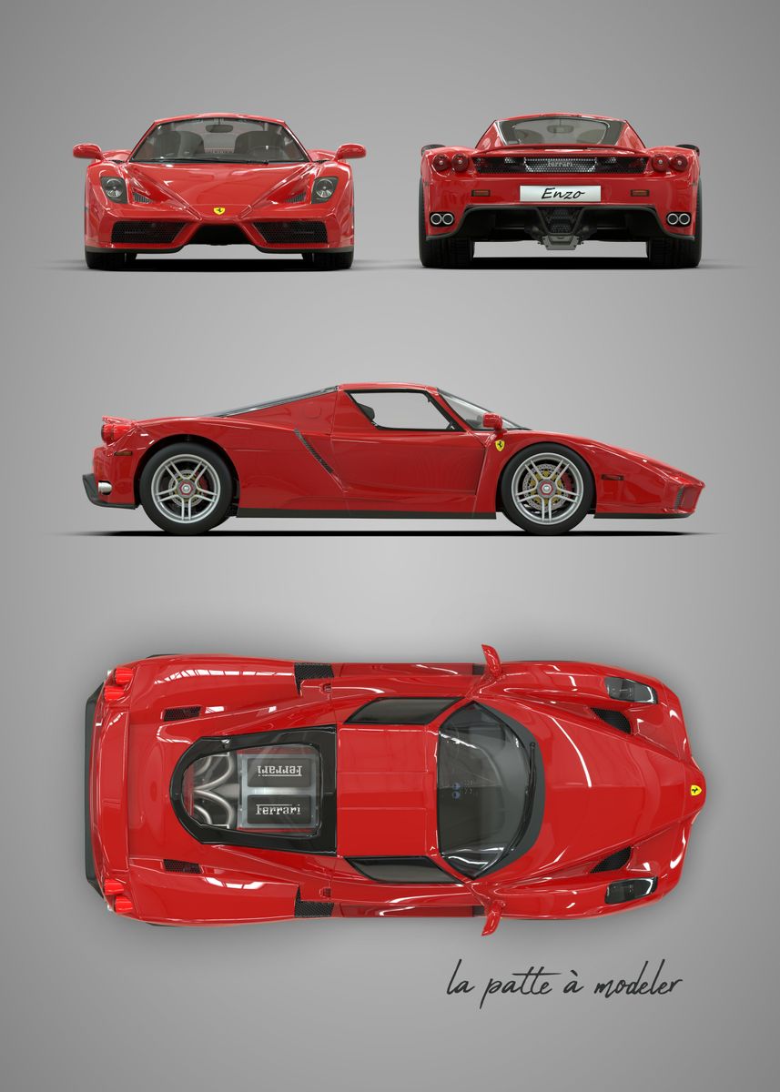 'Ferrari Enzo' Poster, picture, metal print, paint by LAPATTEAMODELER ...