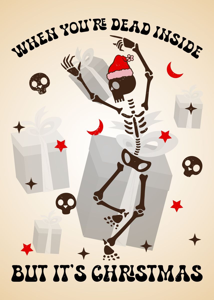 'Christmas Skeleton' Poster, picture, metal print, paint by NIZAM KHAN ...