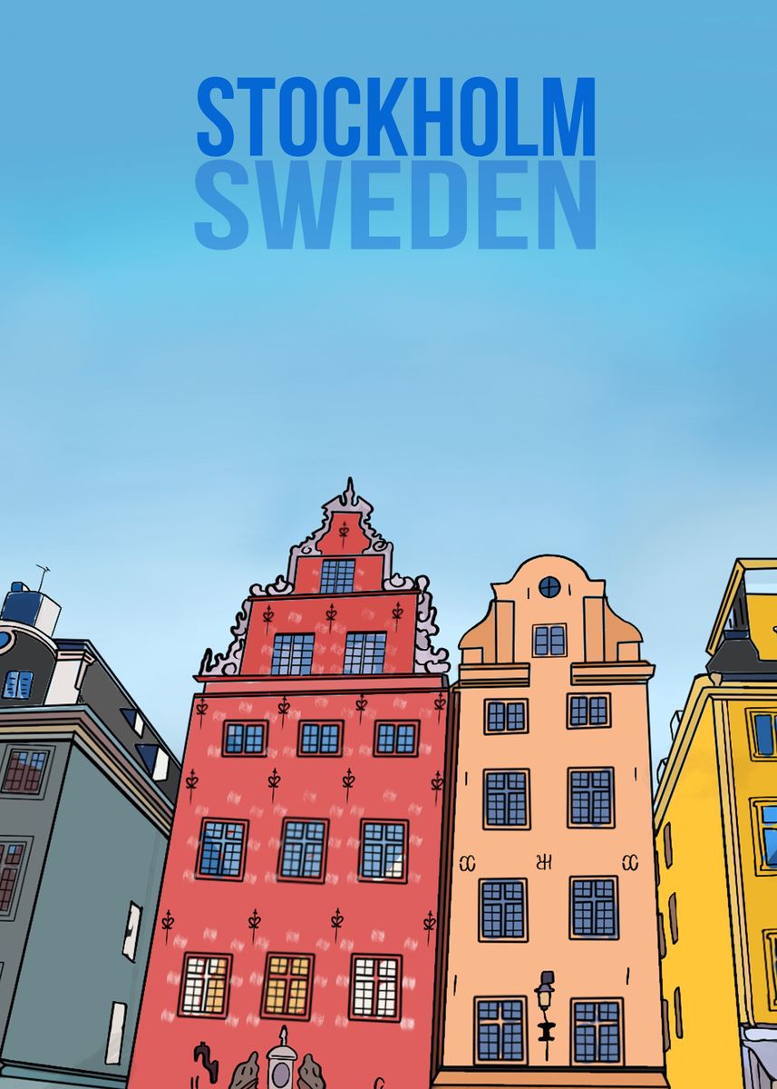 'Stockholm Sweden' Poster, picture, metal print, paint by diego ...