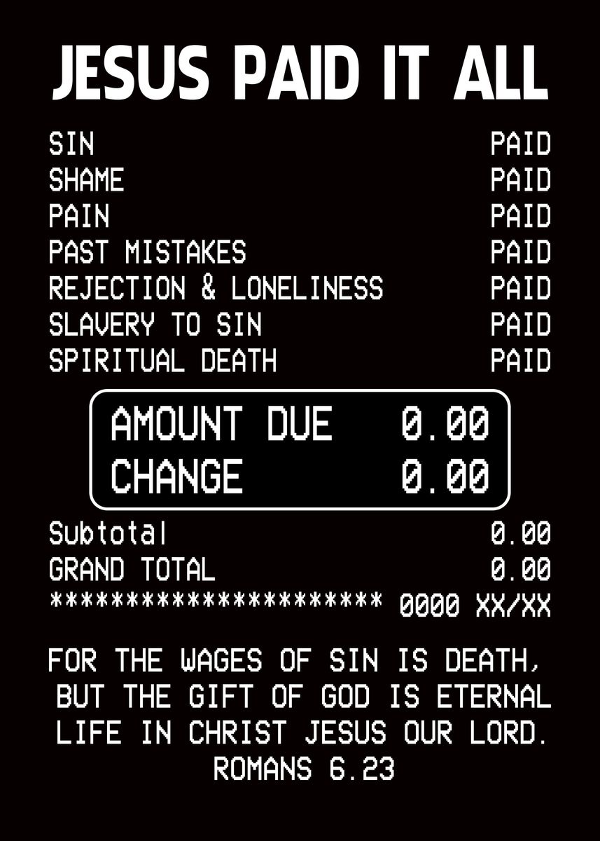 'Jesus Paid it Christianity' Poster, picture, metal print, paint by ...