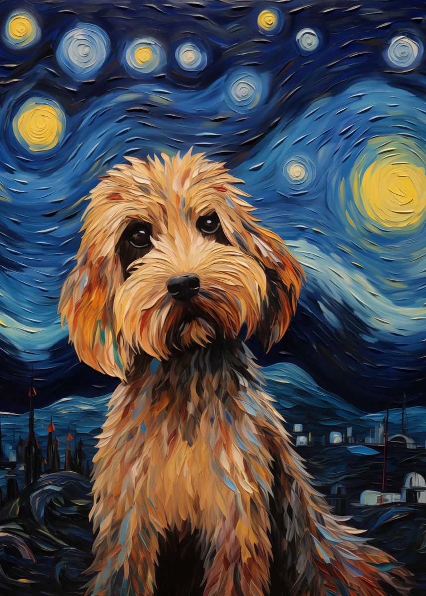 'Labradoodle Van Gogh Paint' Poster, picture, metal print, paint by ...