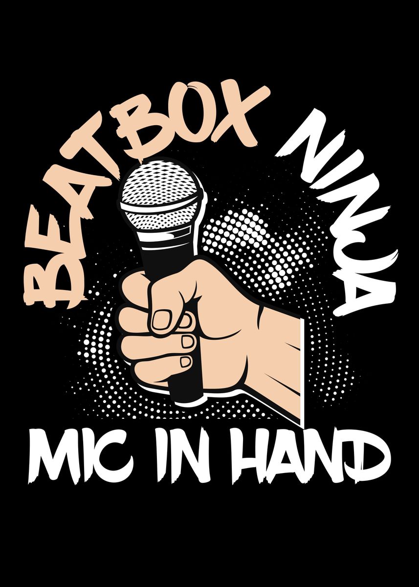 'Beatbox Ninja Mic In Hand' Poster, picture, metal print, paint by ...