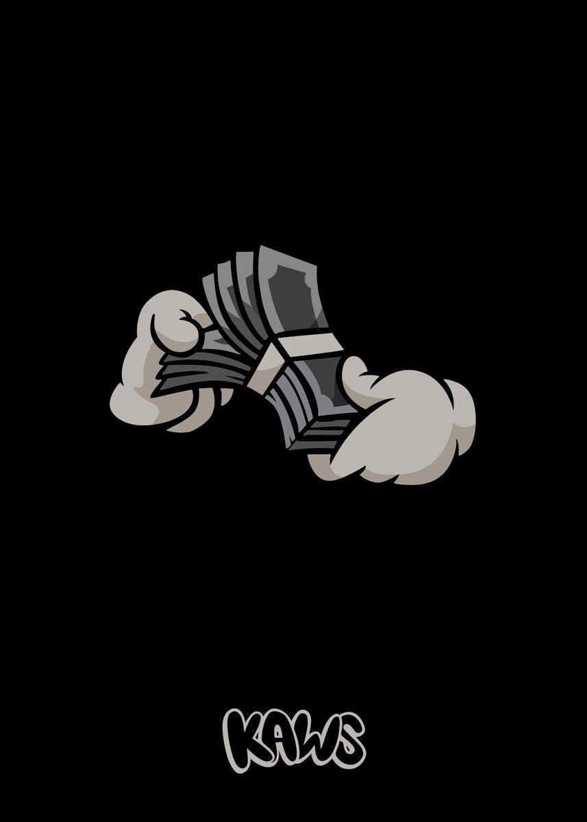 'Kaws hand' Poster, picture, metal print, paint by Lardis Art | Displate