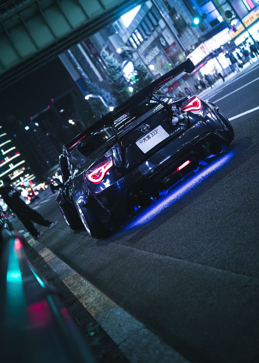 'Cyberpunk JDM Toyota GT86 ' Poster, picture, metal print, paint by ...