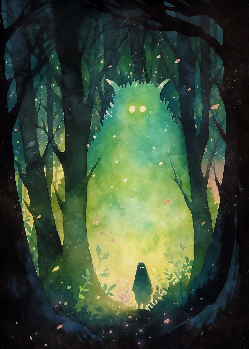 'Guardian of the forest' Poster, picture, metal print, paint by ...