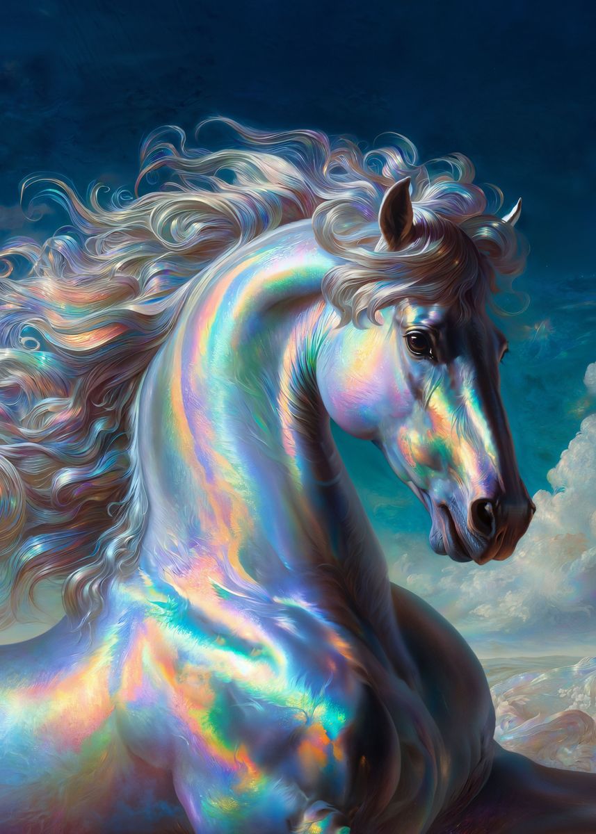 'Opal Horse Portrait' Poster, picture, metal print, paint by ...