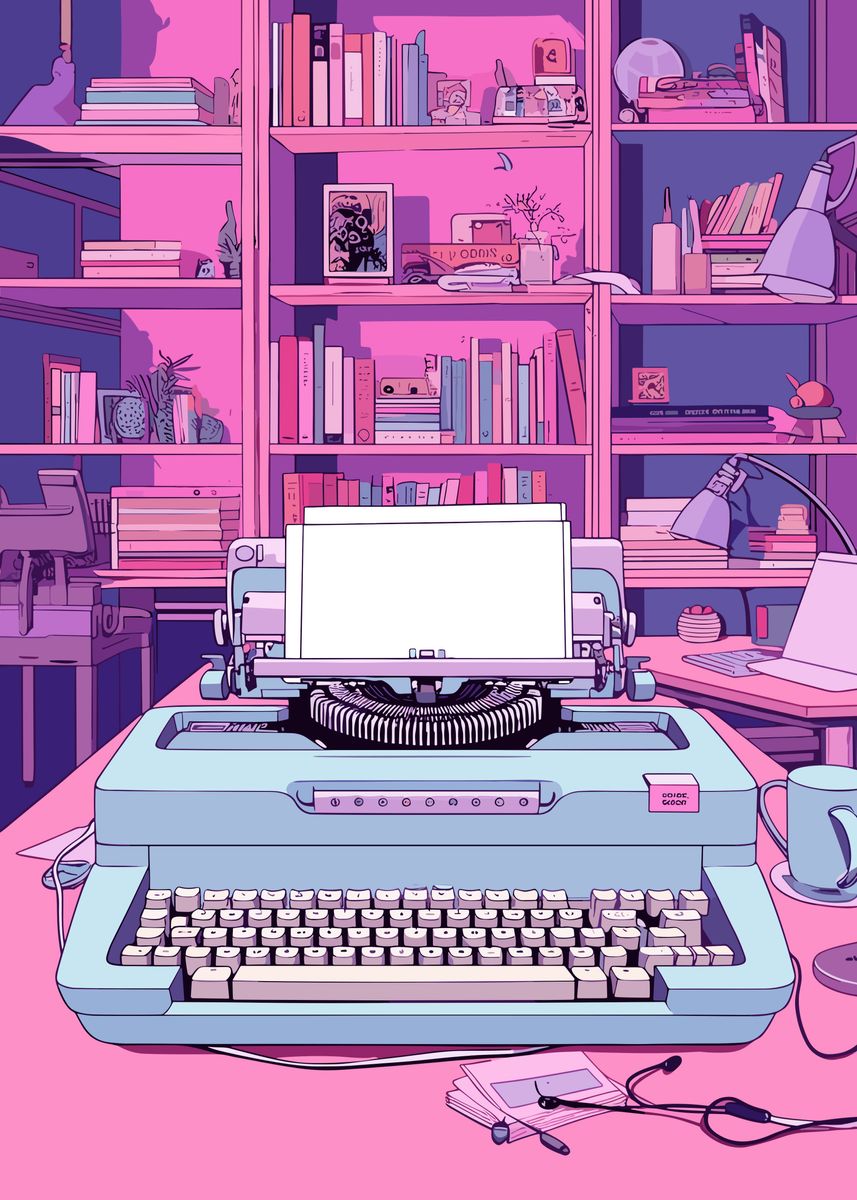 'Lofi Pink Retro' Poster, picture, metal print, paint by Ray Mason ...