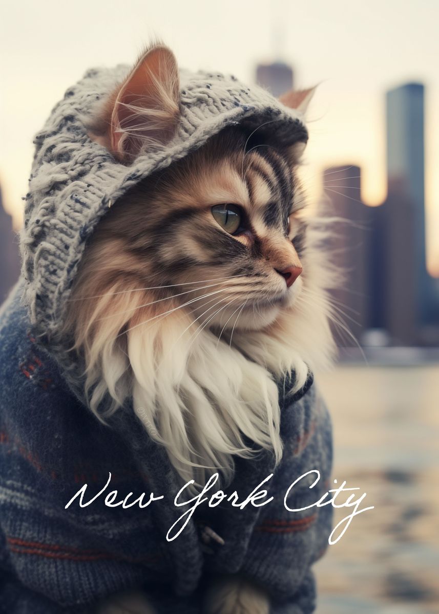 'New York City Kitten Cat' Poster by LVTFCO | Displate