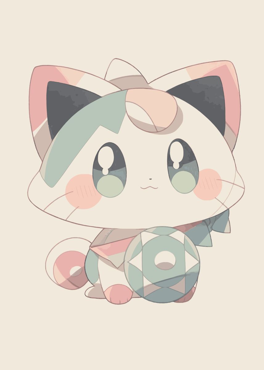 'Chibi Cat Bliss' Poster, picture, metal print, paint by Psycho Imaging ...