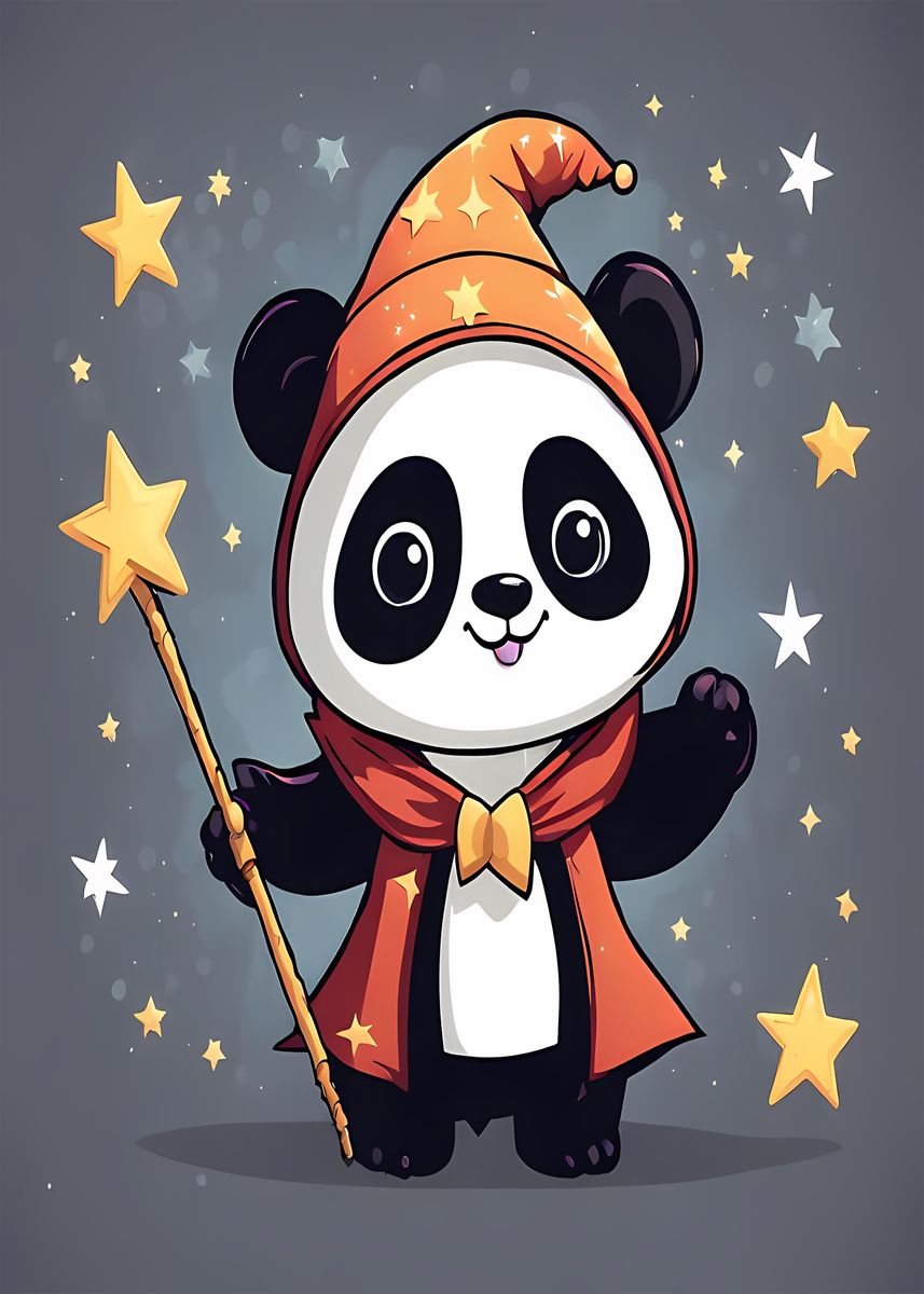'Wizard Panda' Poster, picture, metal print, paint by Awesome Famous ...