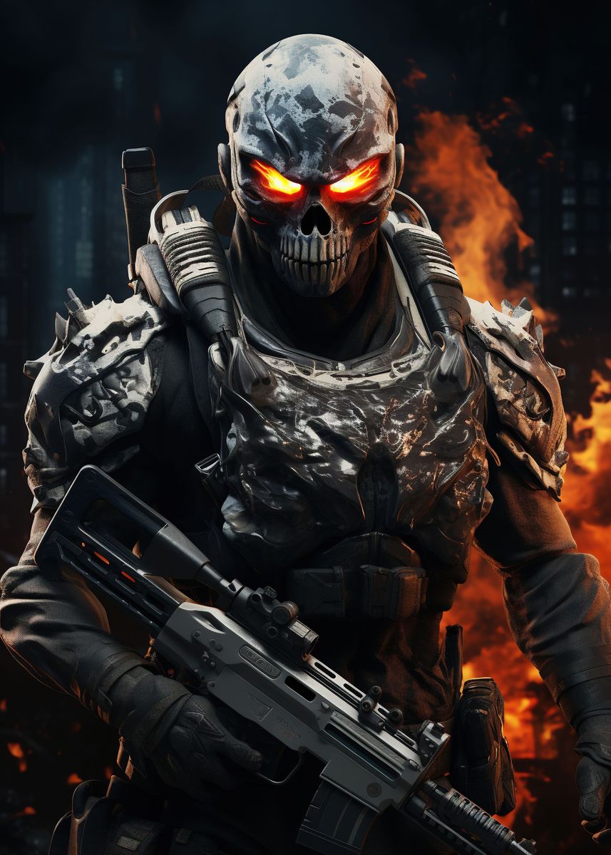 'Futuristic Ghost Soldier' Poster, picture, metal print, paint by Senja ...